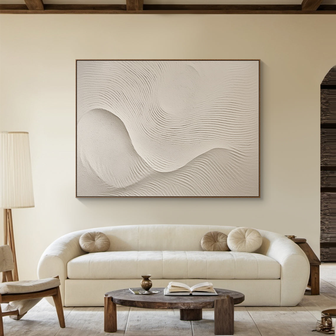 Silent Dune – Beige Spatial Field – AURA094（Square） – AURAFY ART